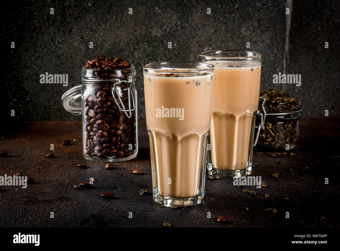 Asian, Malaysian traditional drink Yuenyeung from tea, coffee, milk ...