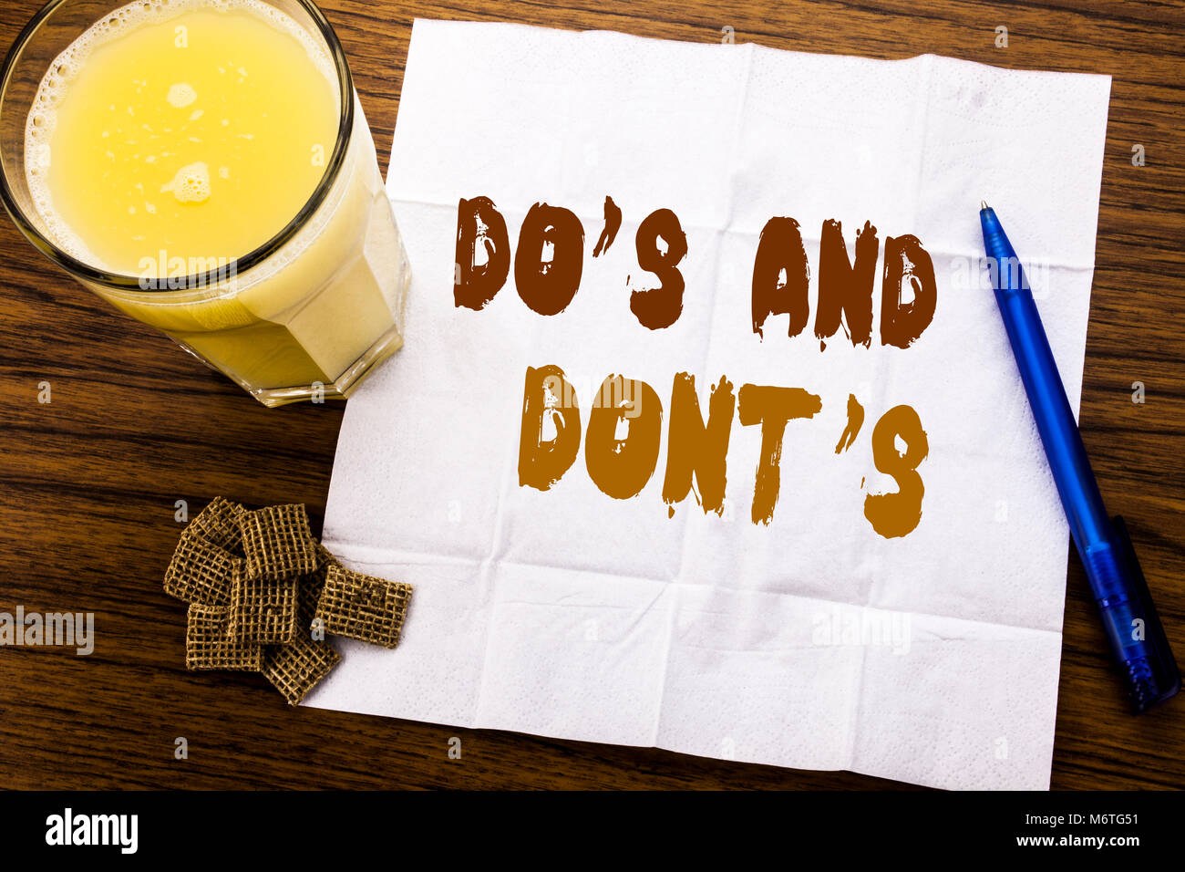 Handwriting Announcement text showing Do s And Do Not Donts. Business ...