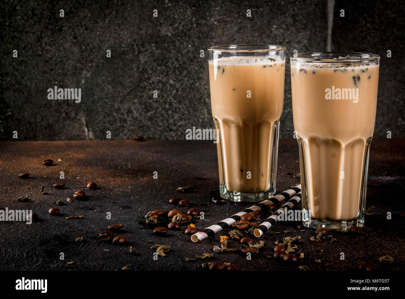 Asian, Malaysian traditional drink Yuenyeung from tea, coffee, milk ...