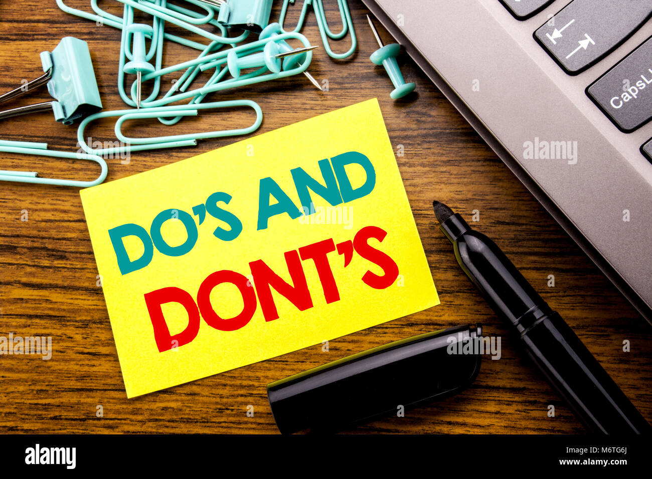 Handwriting Announcement text showing Do s And Do Not Donts. Business ...