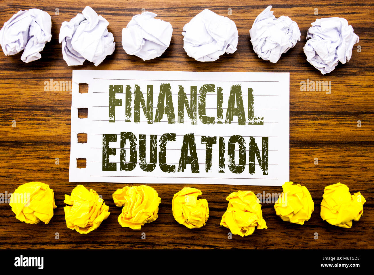 Handwritten text showing Financial Education. Business concept for ...