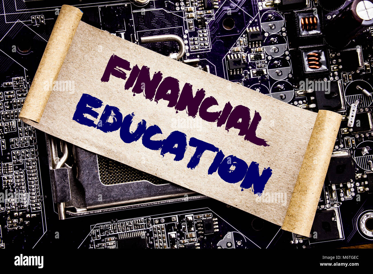 Hand writing text caption inspiration showing Financial Education ...