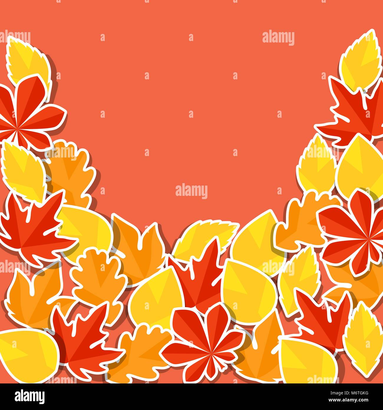 Background with stickers autumn leaves Stock Vector Image & Art - Alamy