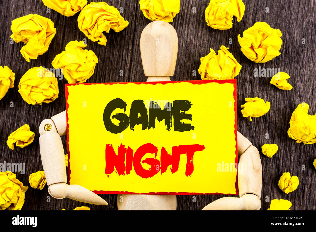 Announcement text showing Game Night. Concept meaning Entertainment Fun ...