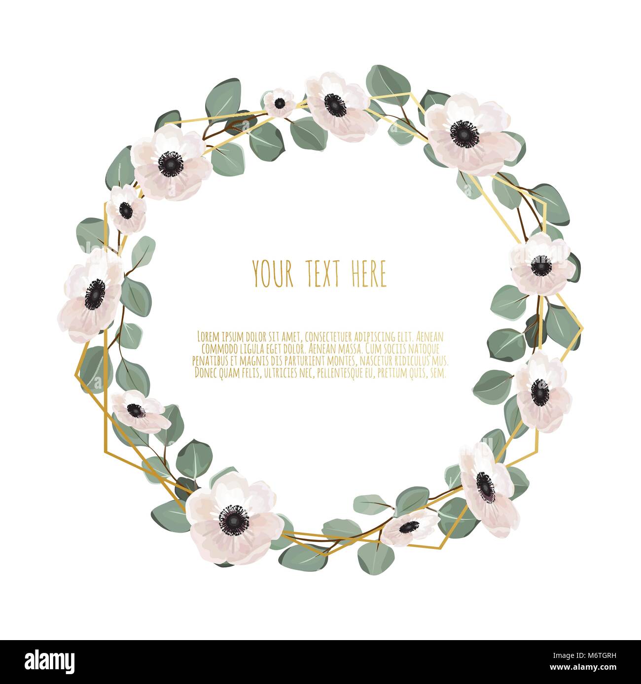 Stylish floral vector design round frame. Vector illustration Stock ...