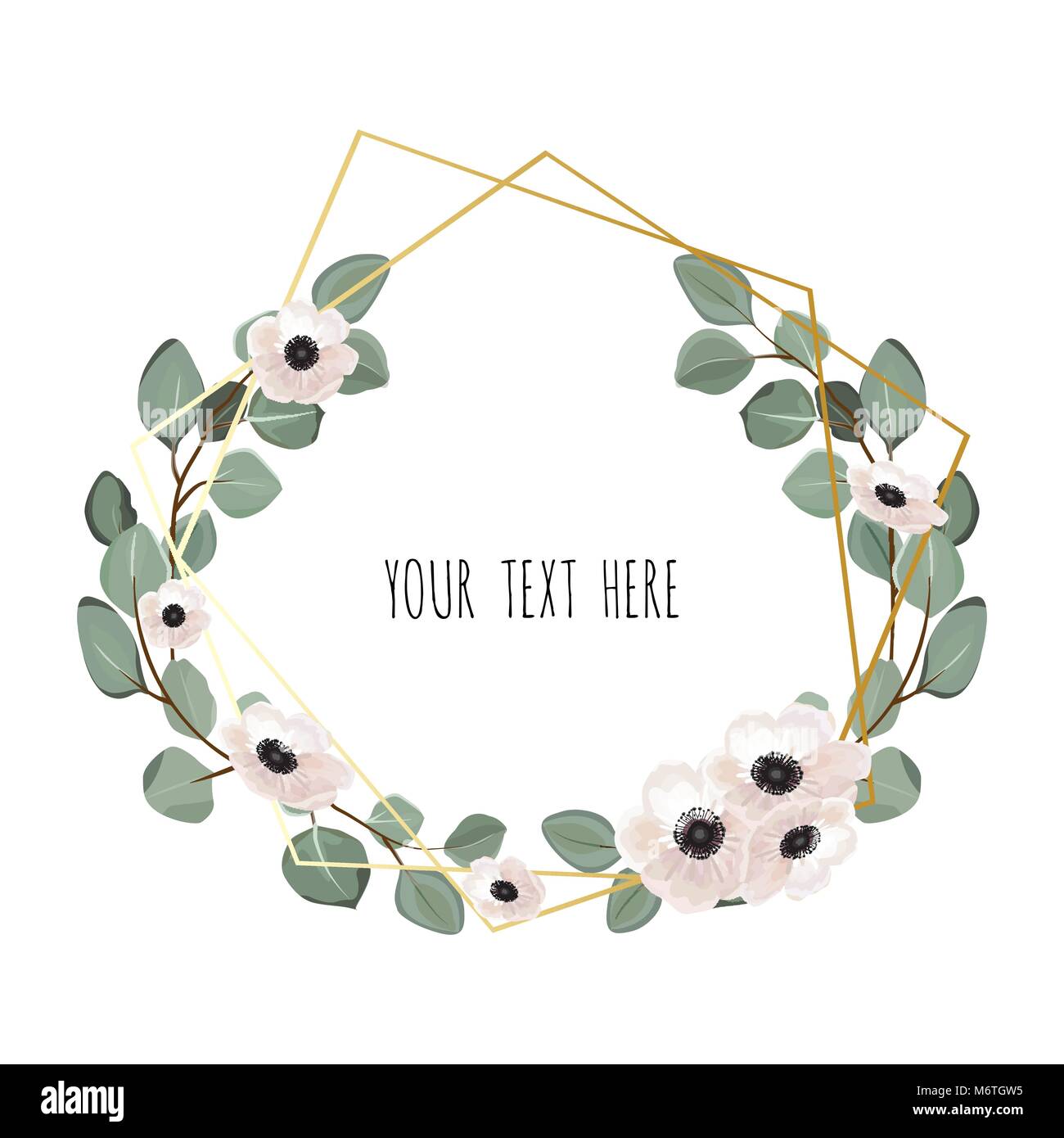 Stylish floral vector design round frame. Vector illustration Stock ...