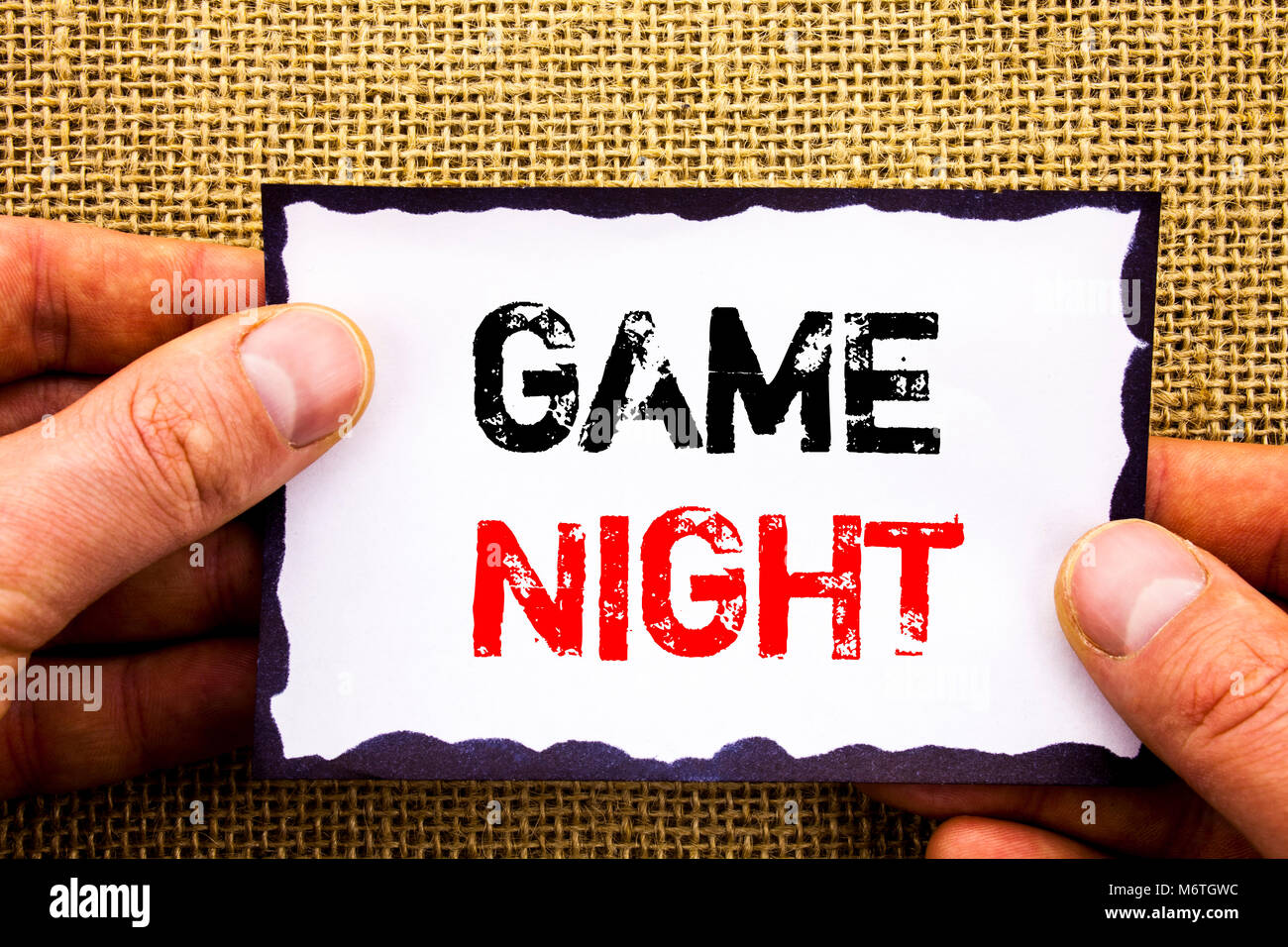 Writing text showing Game Night. Concept meaning Entertainment Fun Play ...