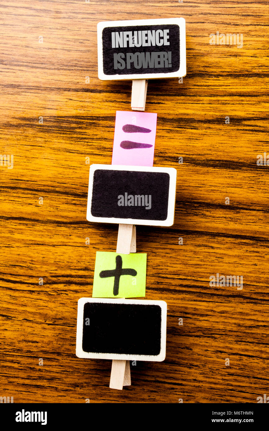 Handwritten text showing Influence Is Power. Business concept for ...