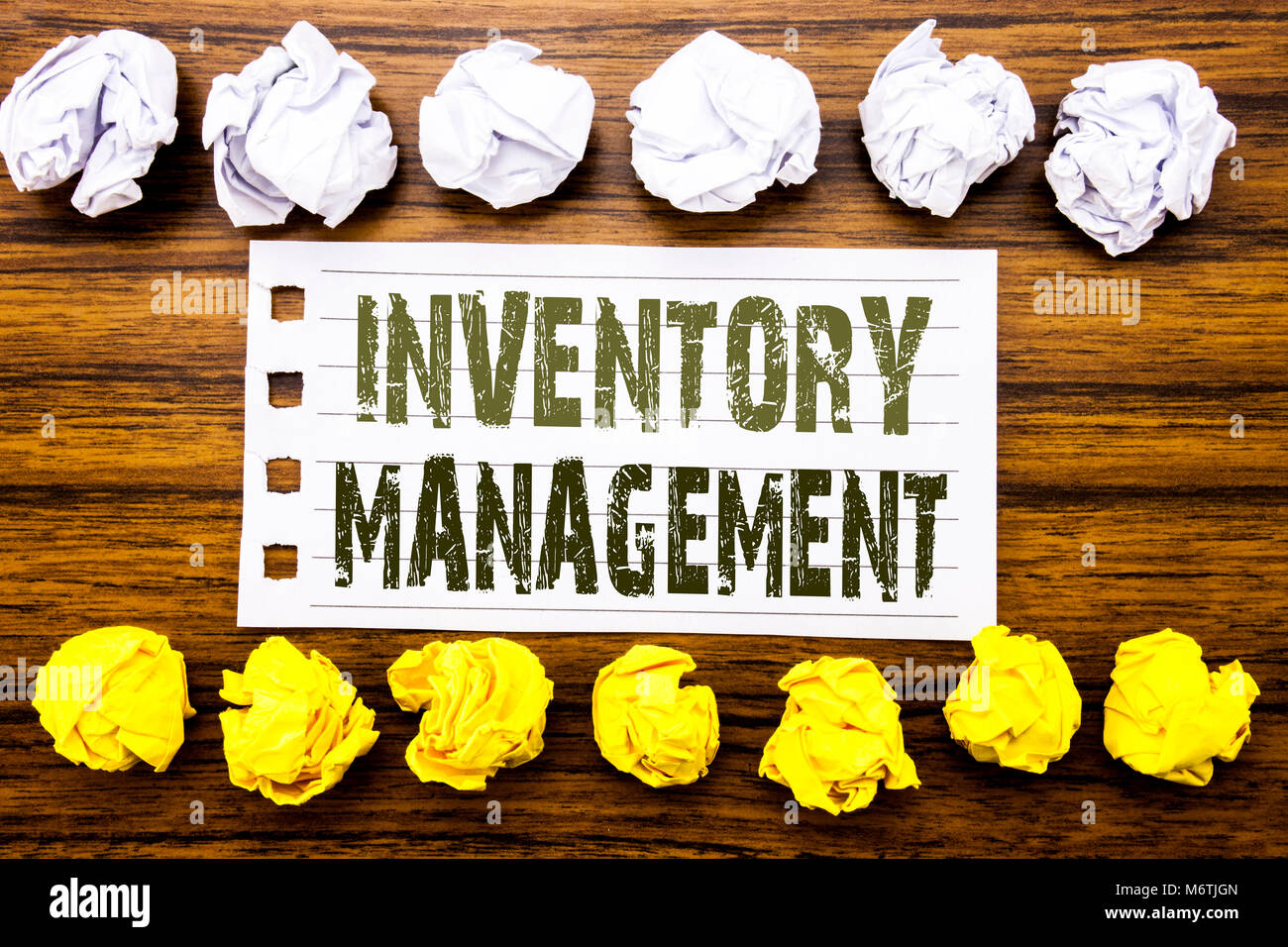 Handwritten text showing Inventory Management. Business concept for ...