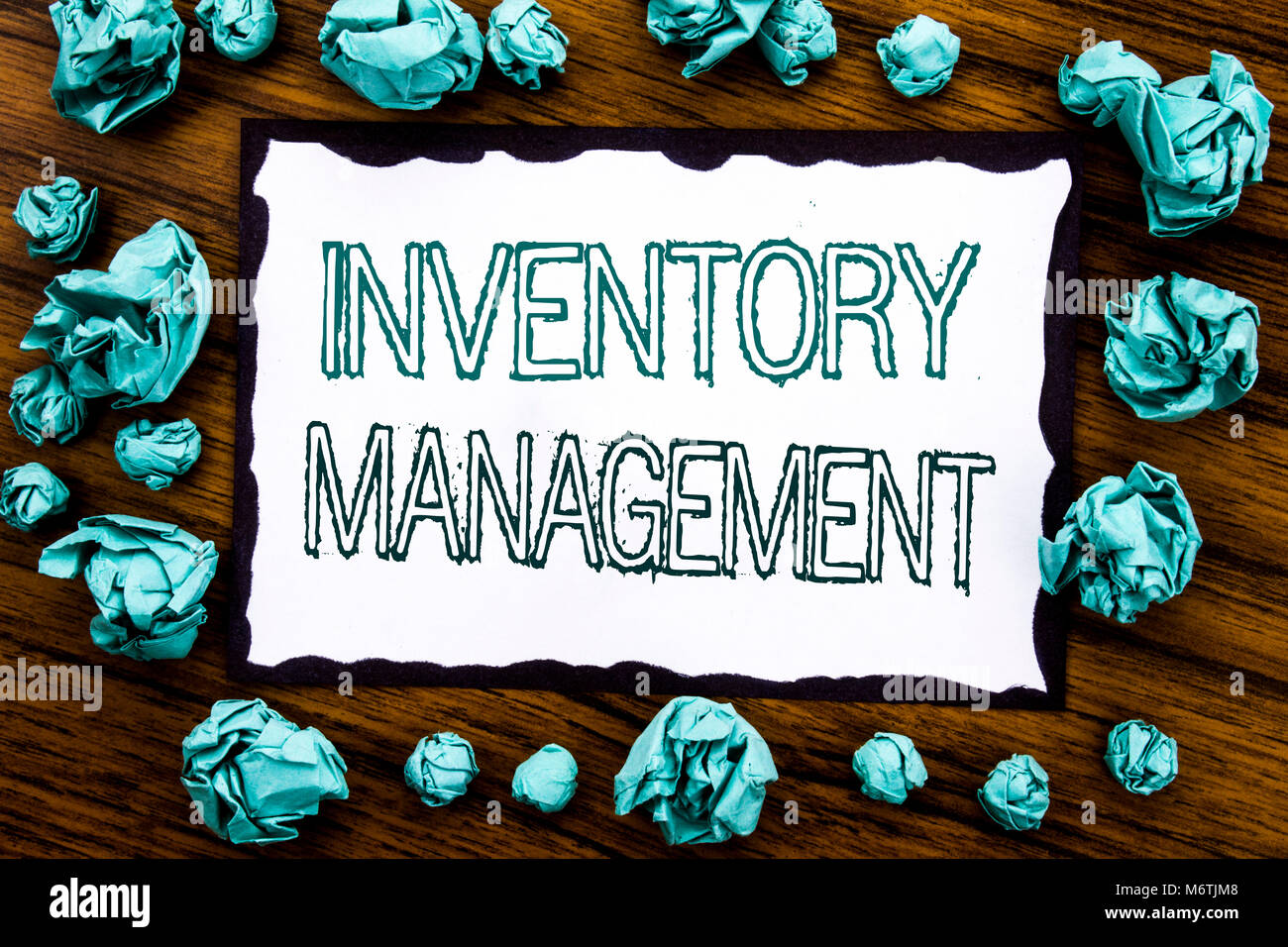 Handwriting Announcement text showing Inventory Management. Business ...
