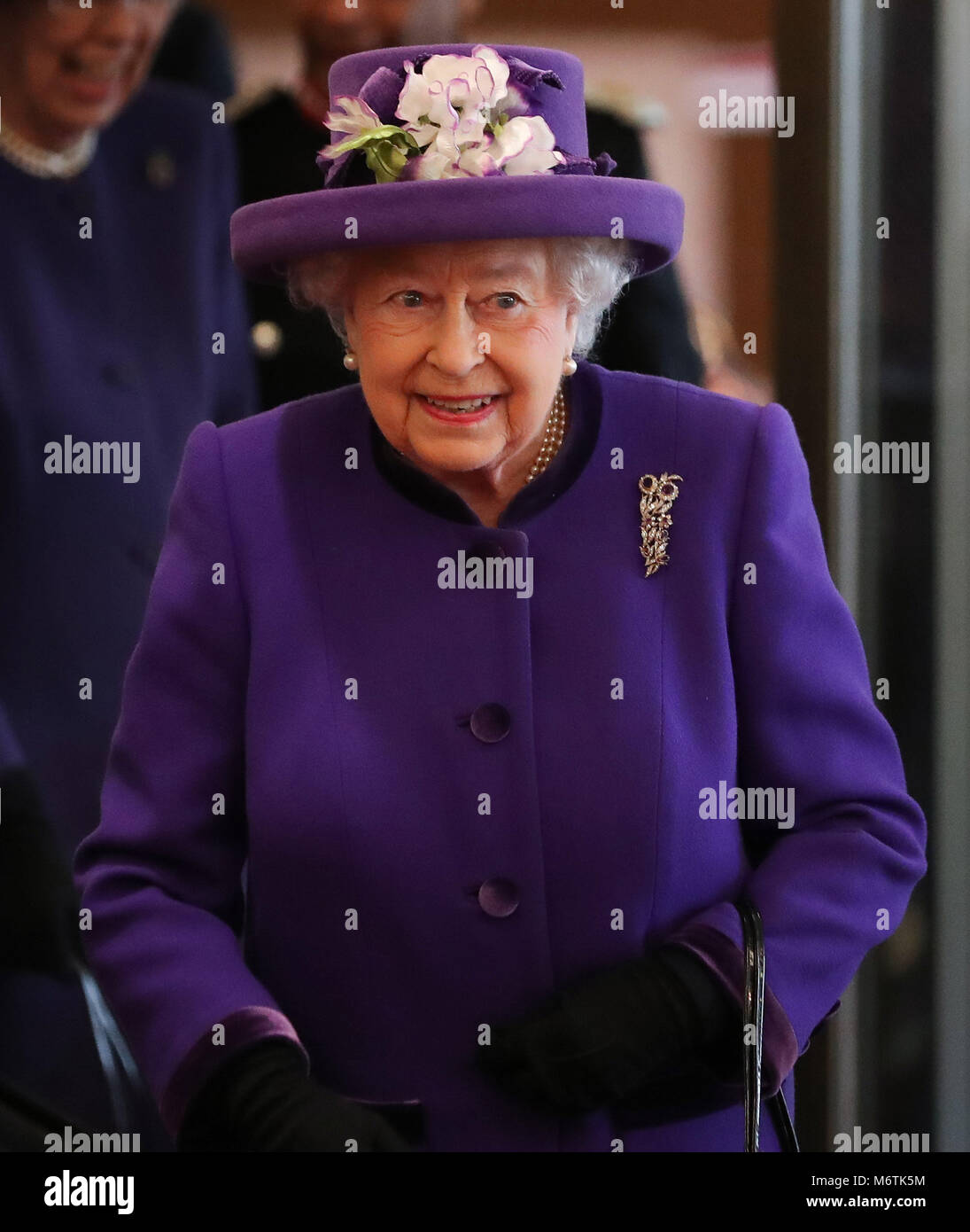 Queen Elizabeth II during a visit to the International Maritime ...