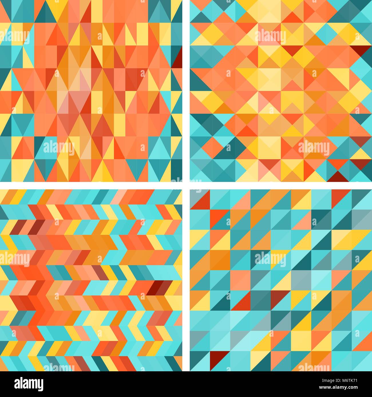 Seamless colorfull geometric patterns in retro style Stock Vector Image ...