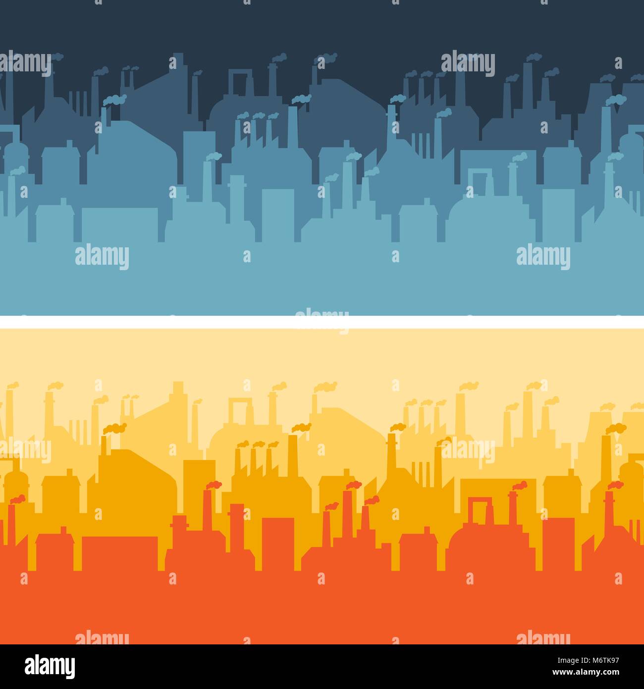 Industrial factory buildings horizontal banners Stock Vector Image ...