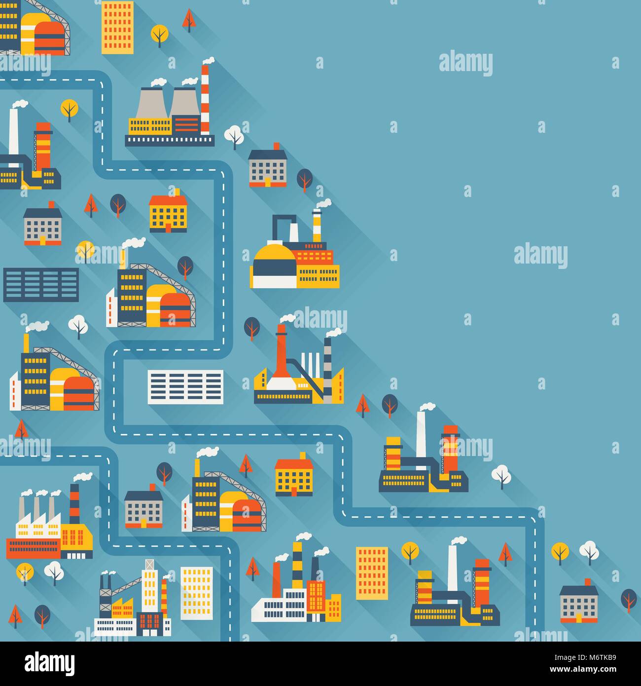 Industrial factory buildings background Stock Vector Image & Art - Alamy