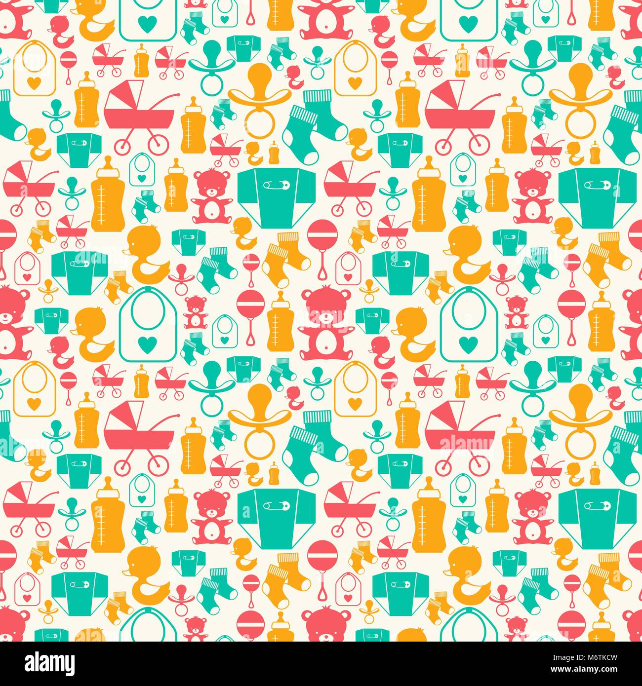 Seamless pattern with newborn baby icons Stock Vector Image & Art - Alamy