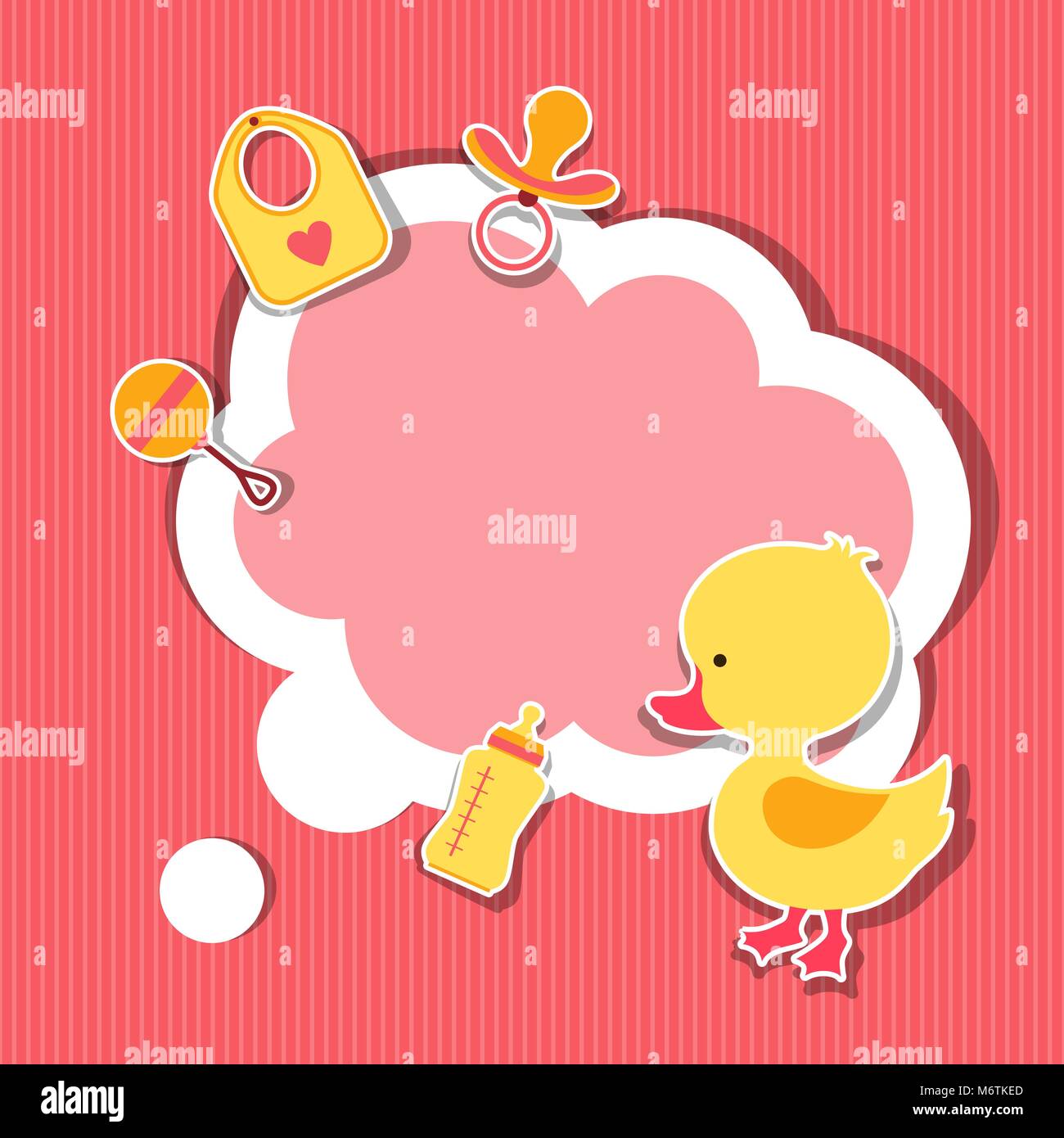 Background photo frame with little cute baby duck Stock Vector Image ...