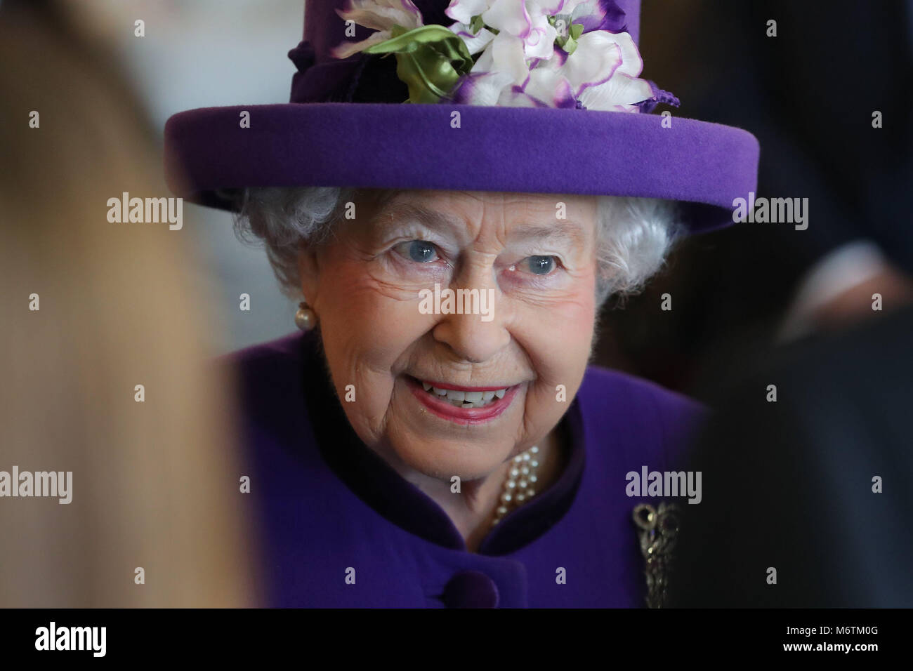 Queen Elizabeth II during a visit to the International Maritime ...