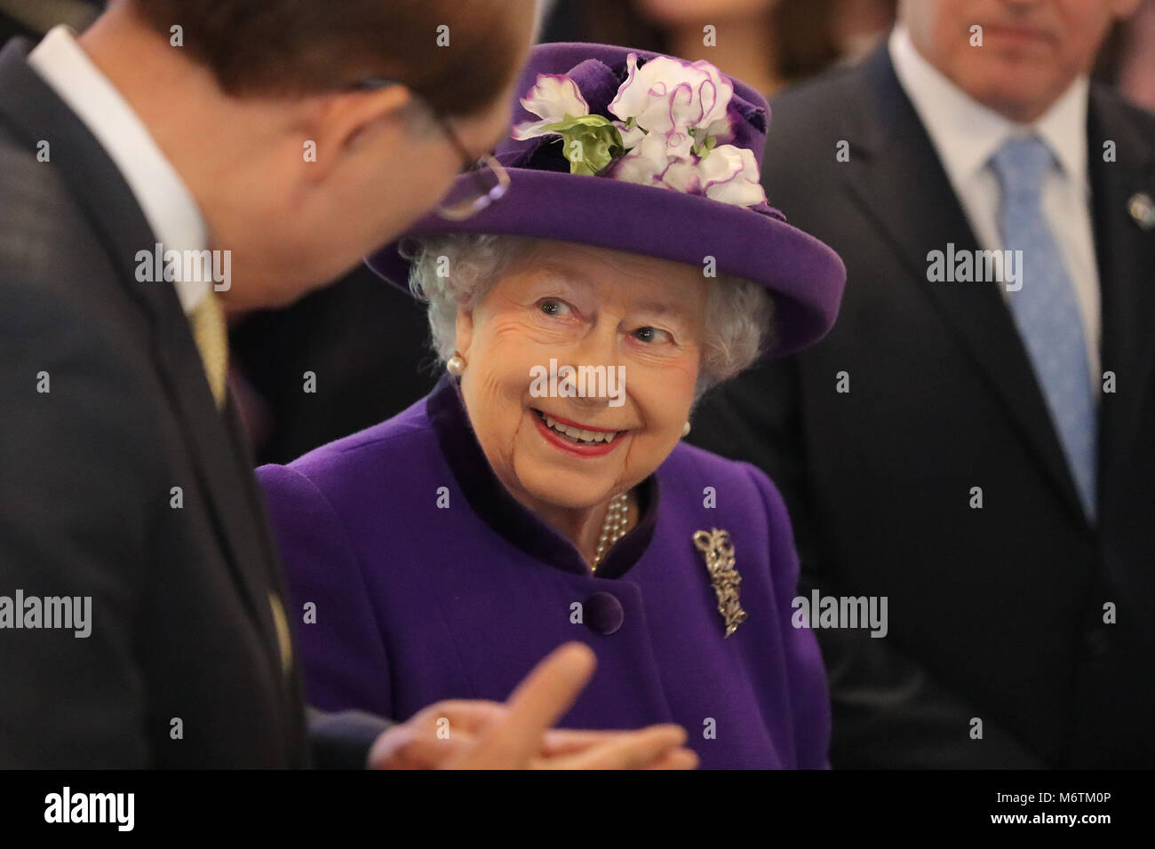 Queen Elizabeth II during a visit to the International Maritime ...
