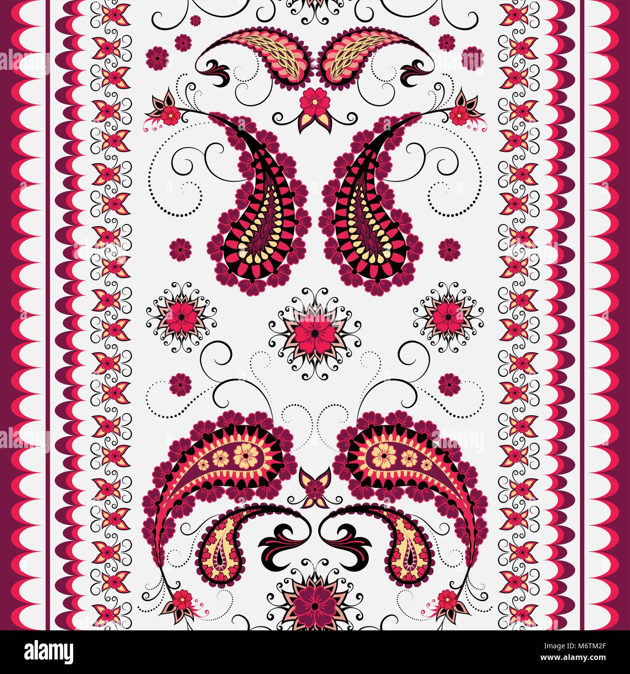 Paisley pattern border hi-res stock photography and images - Alamy