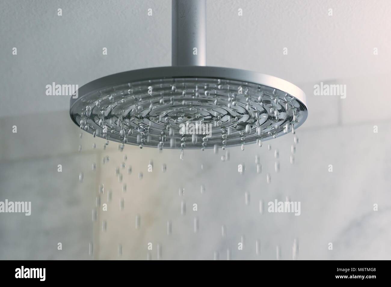 Shower water flowing Stock Photo - Alamy