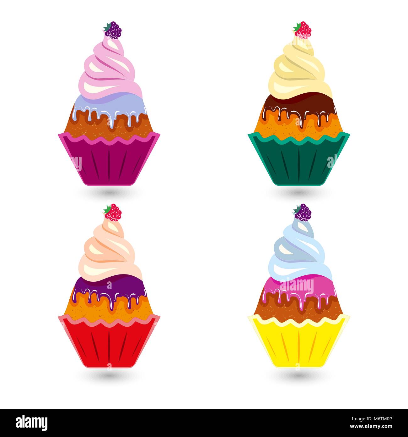 Cream colored cupcake Stock Vector Images - Alamy
