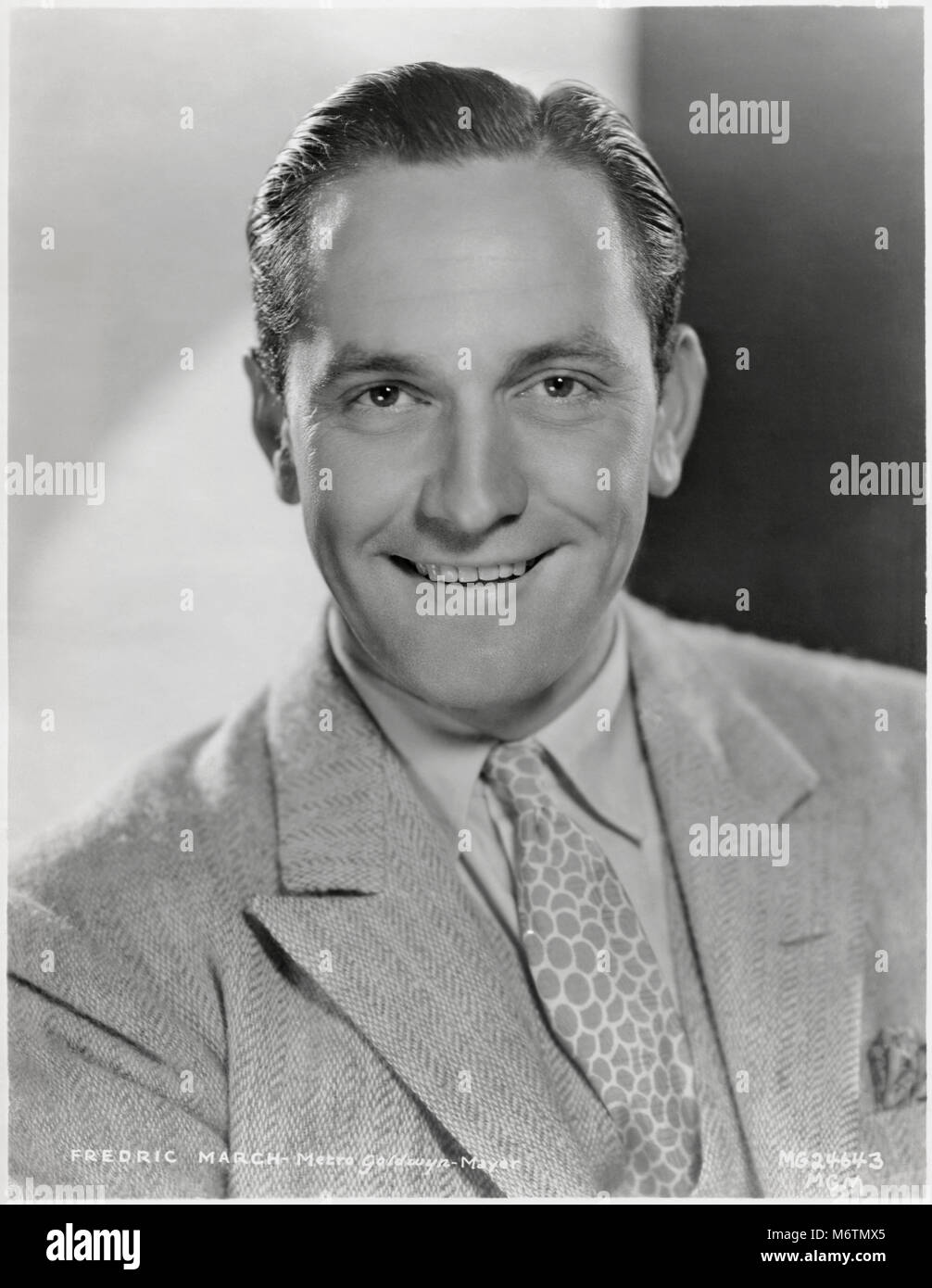 Fredric March, Head and Shoulders Publicity Portrait, MGM, 1932 Stock ...