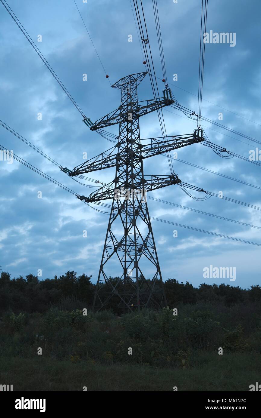 Electric line high voltage Stock Photo - Alamy