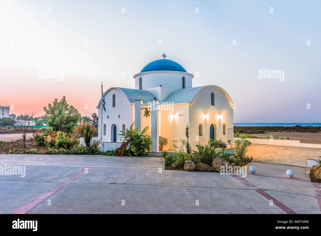 The multi Denominational Church of St Nicholas on a shore closeup in ...