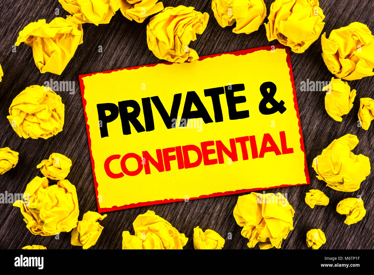 Handwriting Announcement text Private And Confidential. Conceptual ...