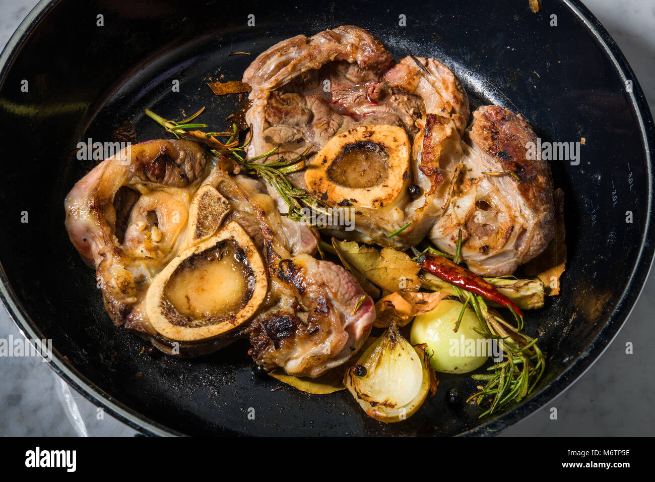 how to cook a slice of beef leg Stock Photo - Alamy