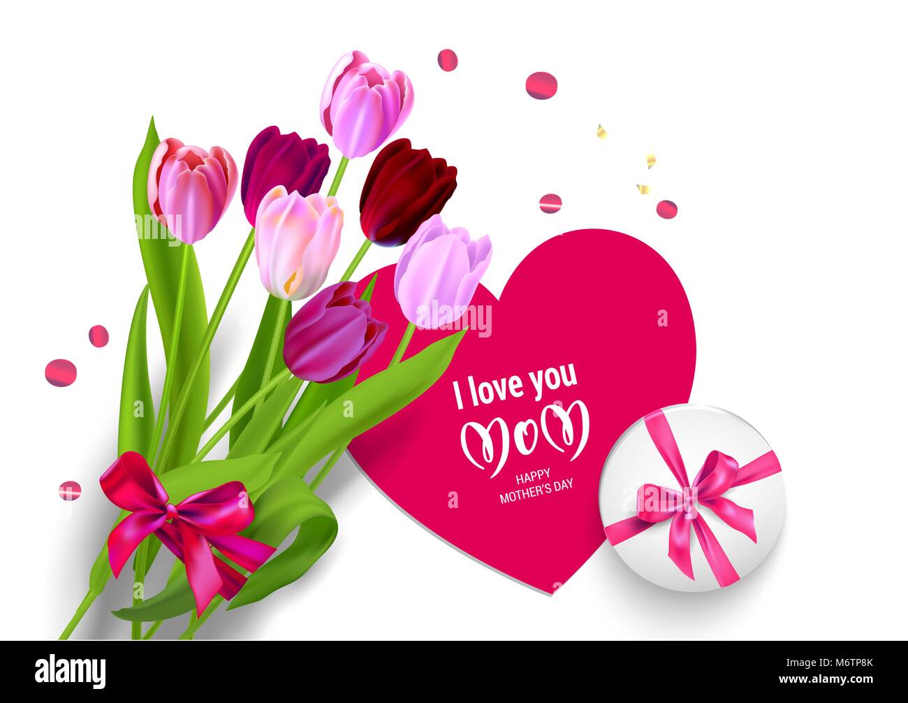 Gift box day flower Stock Vector Images - Alamy