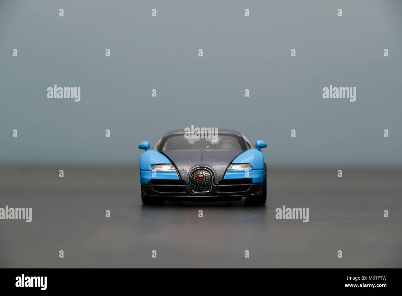 Bugatti Veyron Blue Toy Model Car Front View Stock Photo - Alamy
