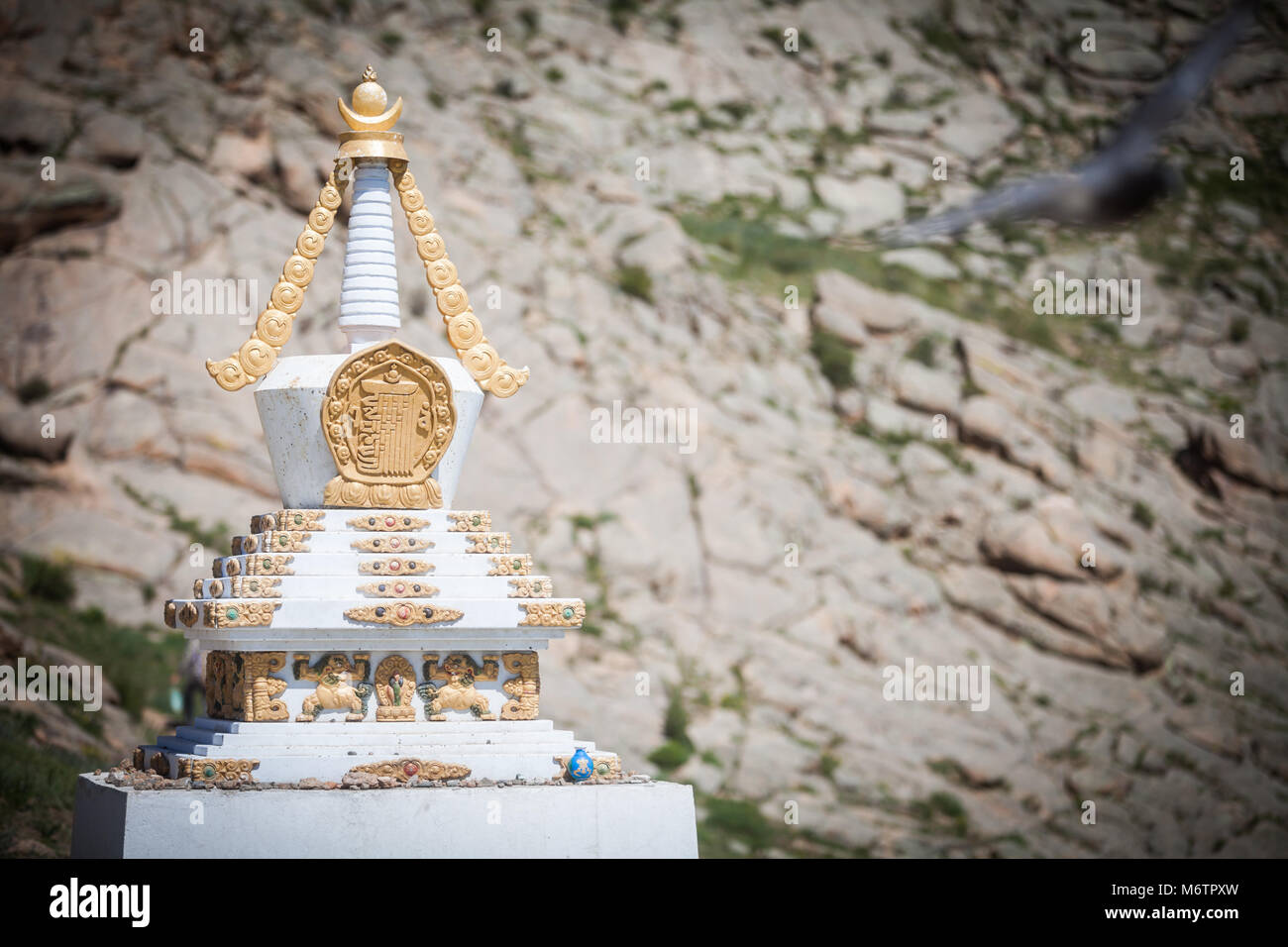 Color image of a Buddhist stupa at a monastery in Mongolia Stock Photo ...