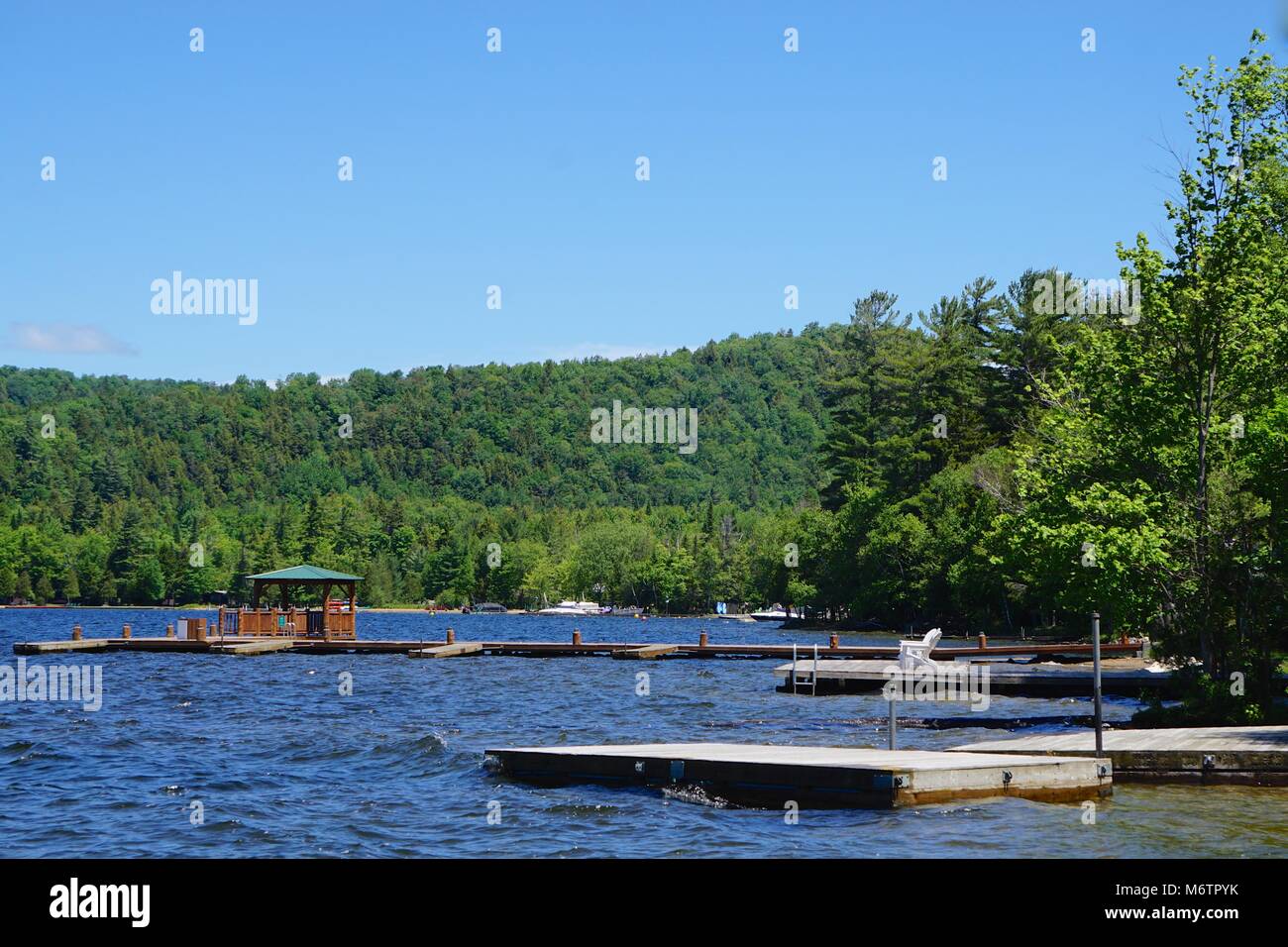 Recreational facilities at Fourth Lake, in the Adirondack Park, New ...