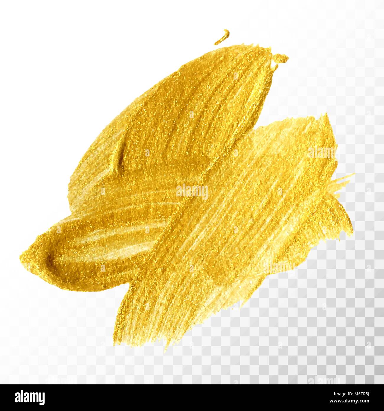 Gold hand drawn paint brush stroke isolated Stock Vector Image & Art ...