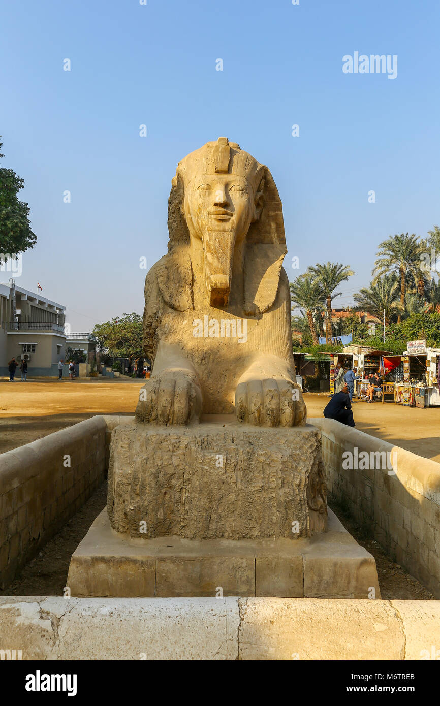 The Sphinx of Memphis, made out of Egyptian Alabaster, Memphis, Egypt ...