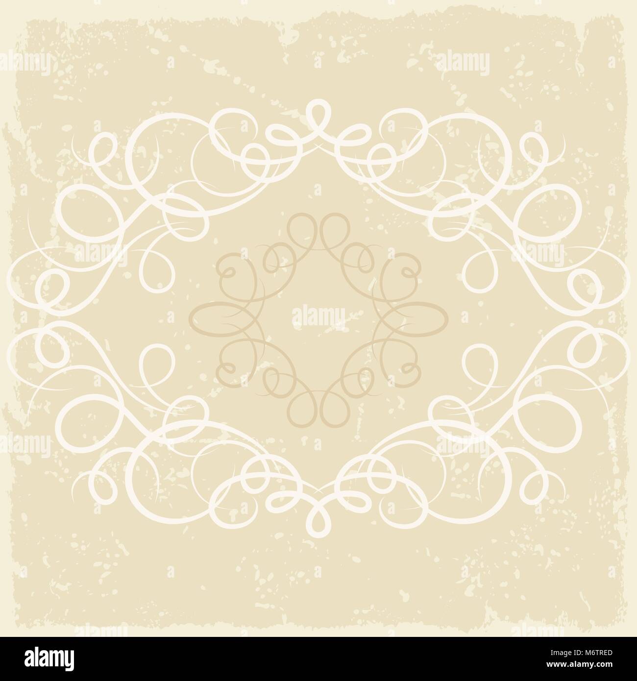 Background with ornamental curly frame in retro style Stock Vector ...