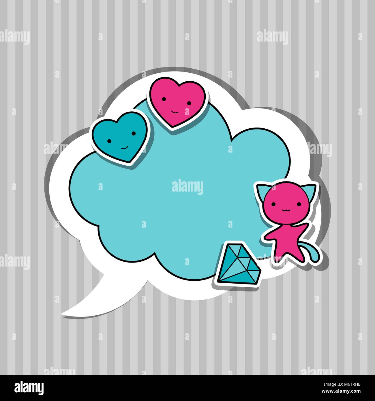 Speech bubble message kawaii Stock Vector Images - Alamy