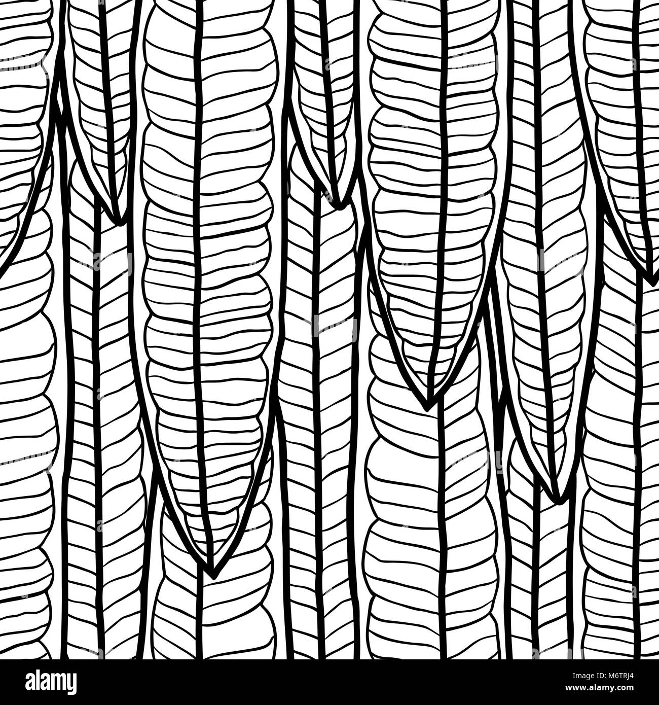 Seamless natural pattern with long leaves Stock Vector Image & Art - Alamy
