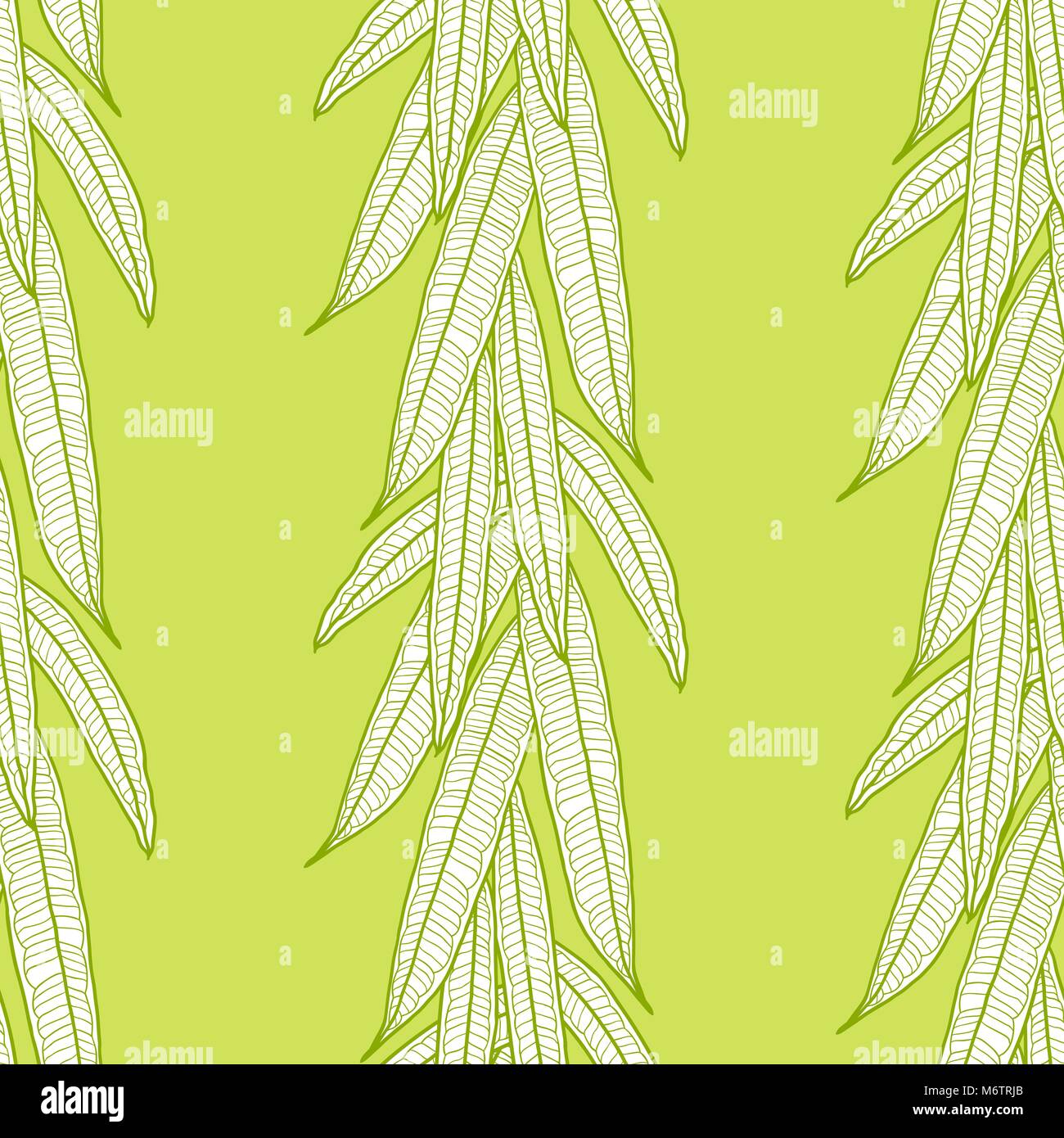 Seamless natural pattern with long leaves Stock Vector Image & Art - Alamy