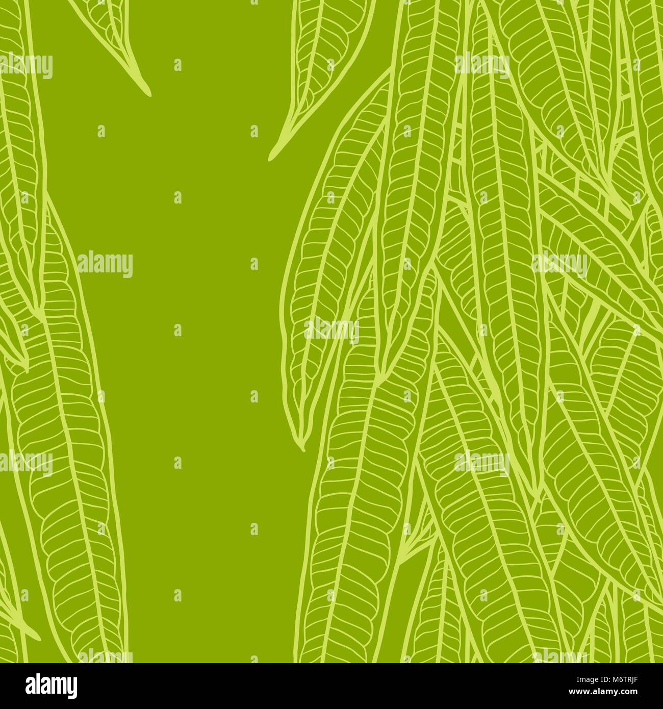 Seamless natural pattern with long leaves Stock Vector Image & Art - Alamy