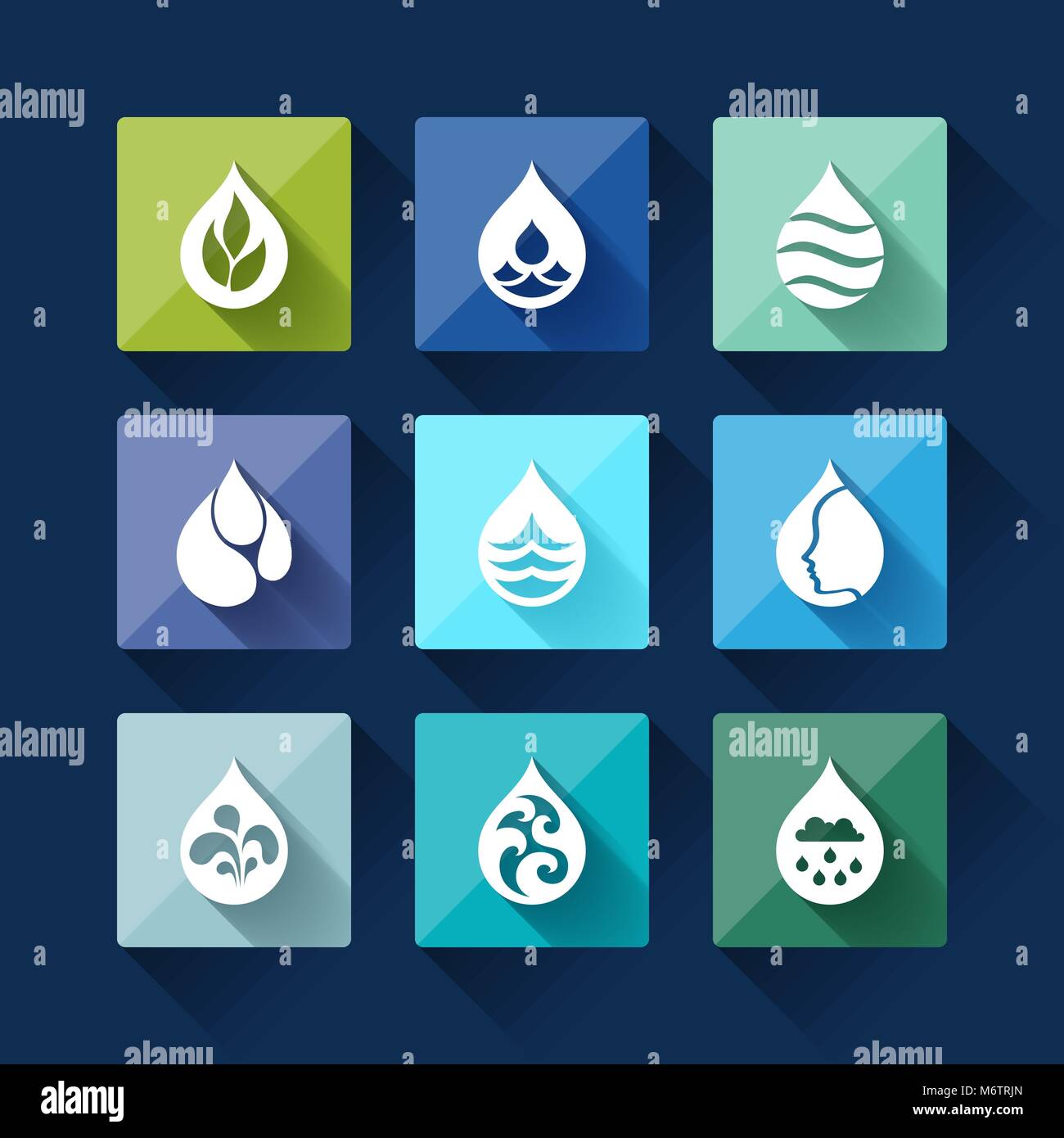 Water drop icons in flat design style Stock Vector Image & Art - Alamy