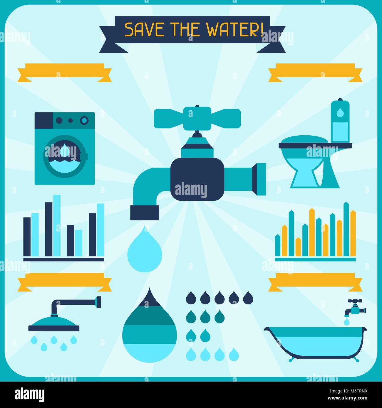 Save water poster Stock Vector Images - Alamy