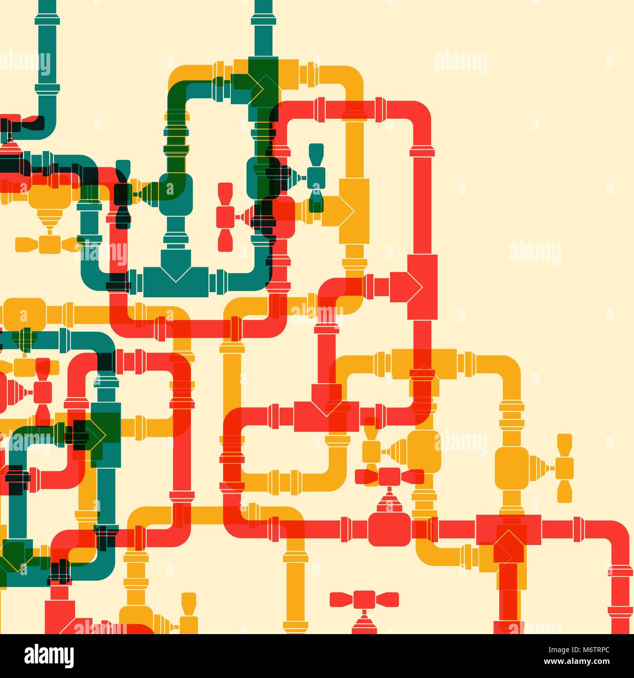 Retro background with water pipeline Stock Vector Image & Art - Alamy