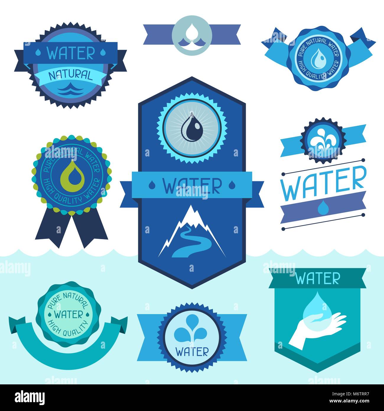 Set of water labels, badges and stickers Stock Vector Image & Art - Alamy