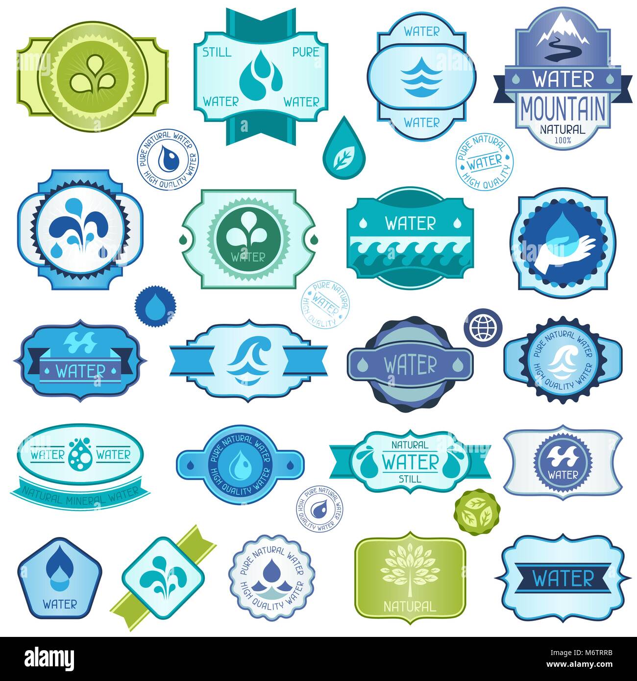 Set of water labels, badges and stickers Stock Vector Image & Art - Alamy
