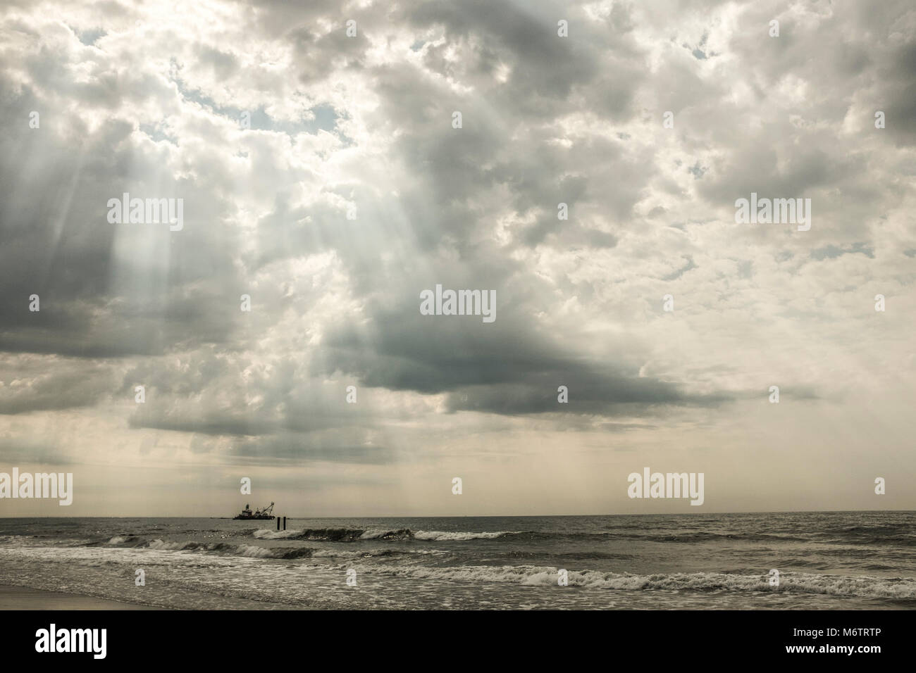 Sun rays on the beach Stock Photo - Alamy