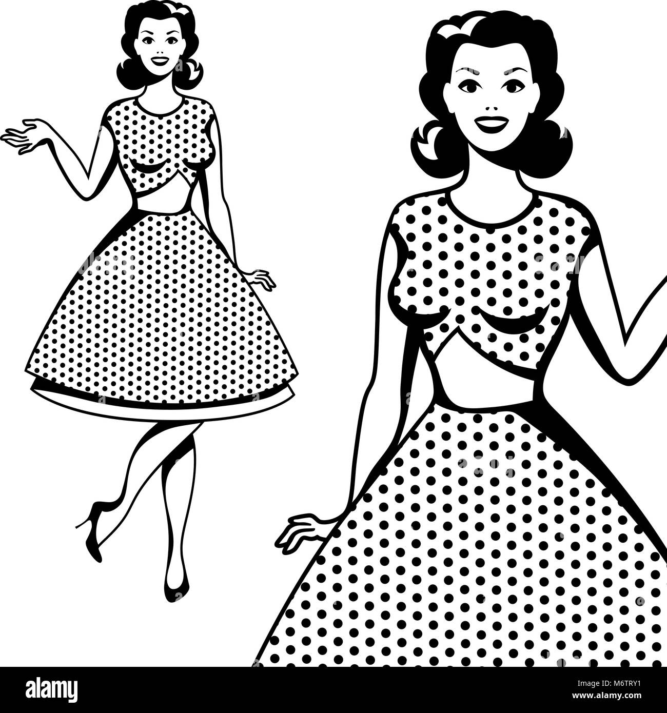 Beautiful model in black Stock Vector Images - Alamy