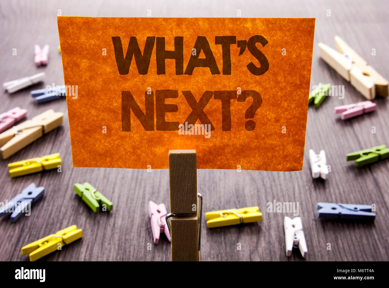 Handwritten text sign showing What is Next Question. Business concept ...