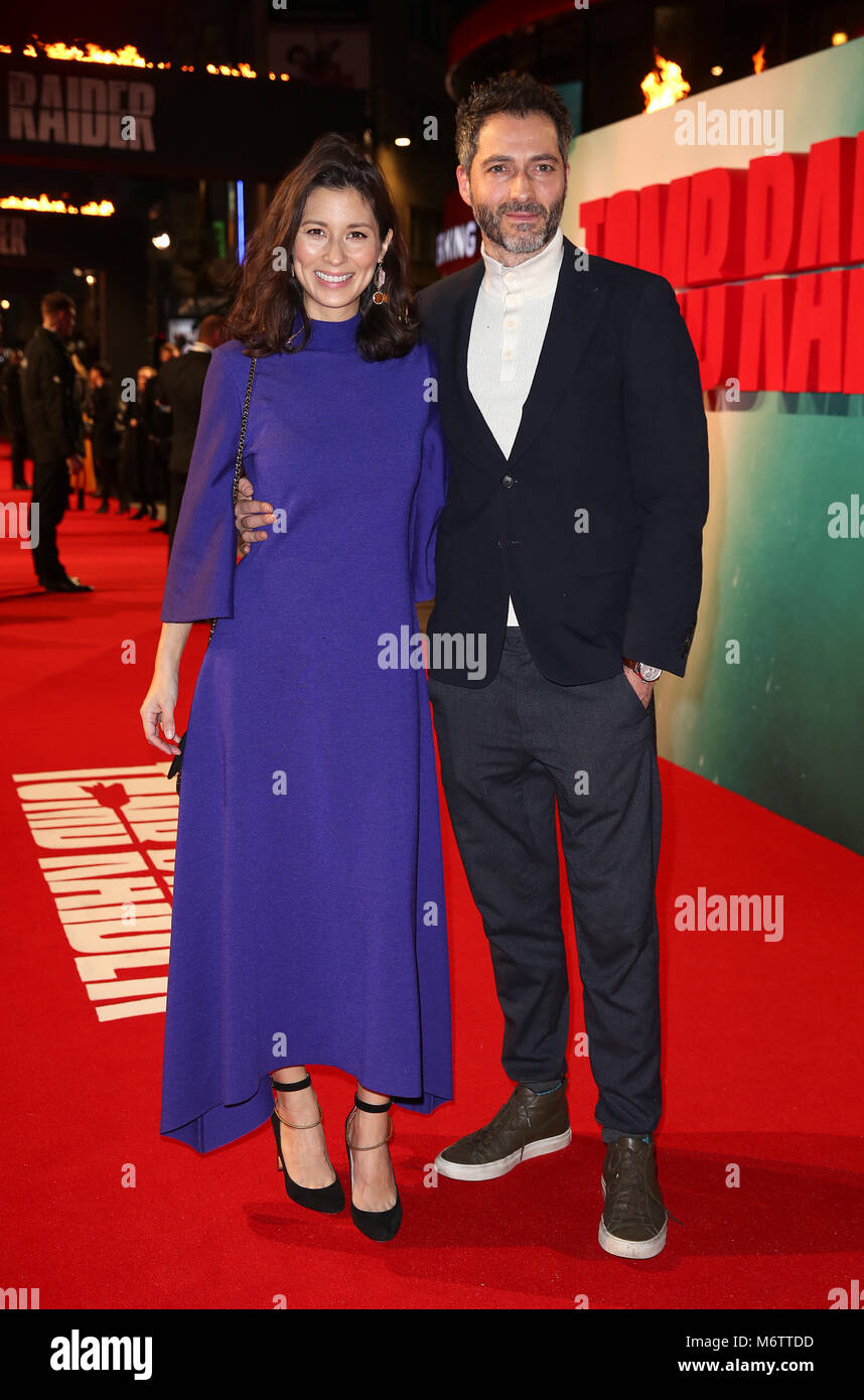 Jasmine Hemsley and boyfriend Nick Hopper attending the Tomb Raider ...